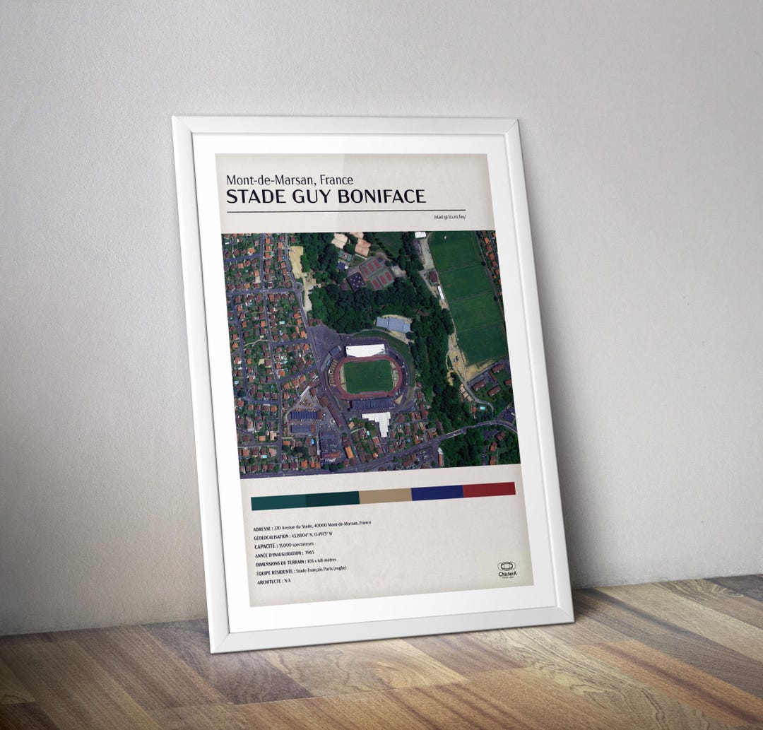 Guy Boniface I Stadium Rugby Poster Stade Mont De Marsan - Etsy