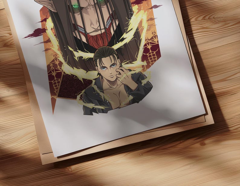 Eren Jaeger Poster, Anime Poster, Shingeki No Kyojin Print, Manga ...