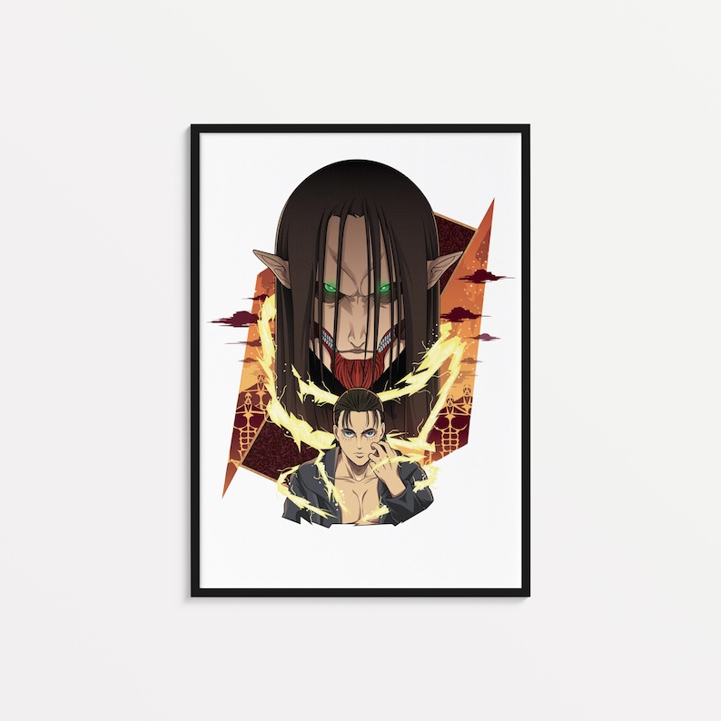Eren Jaeger Poster, Anime Poster, Shingeki No Kyojin Print, Manga ...