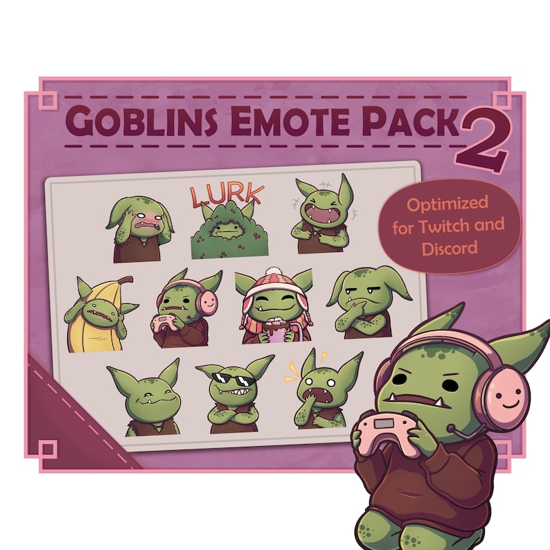 Another Cute D&D Goblin Emotes Pack for Twitch / Discord - 10 Emote Set ...