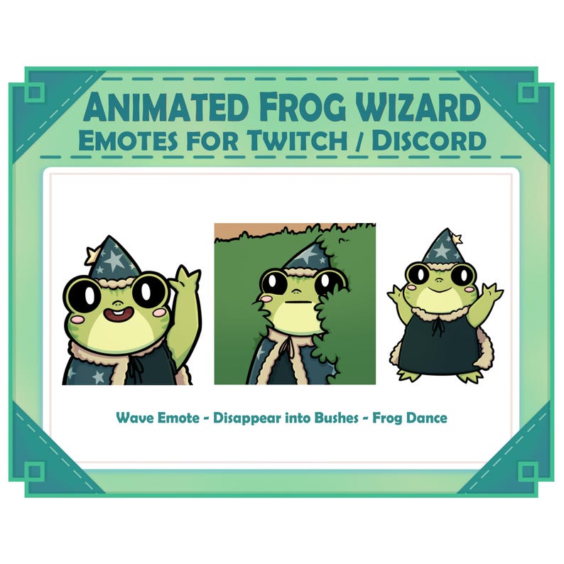 Animated Frog Wizard Meme Emotes for Twitch / Discord 3 Emote Set ...