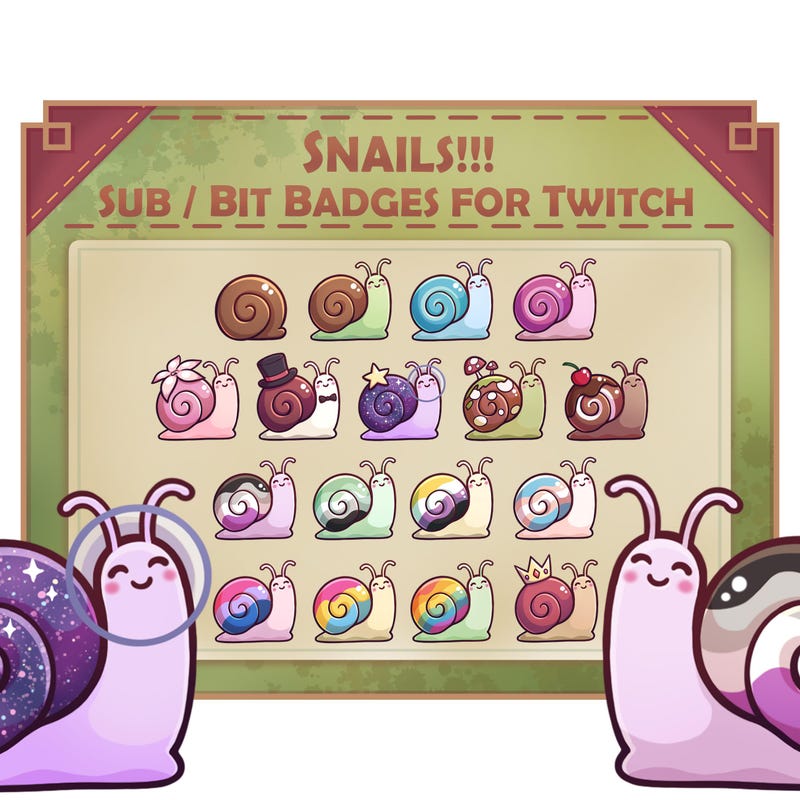 Badges Twitch Snail - Etsy