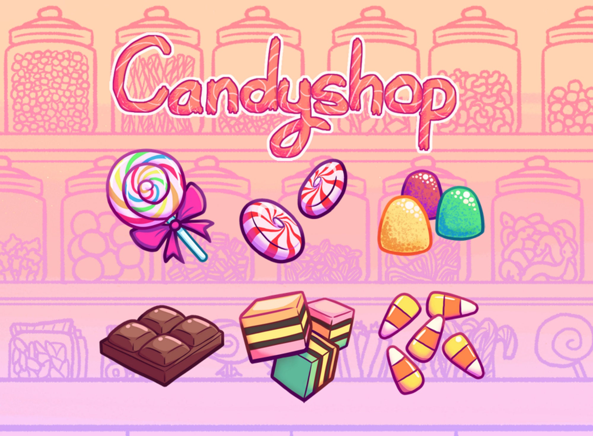 Sweet Candy Lollies Food Twitch Sub / Bit Badges Pack Lollipop ...