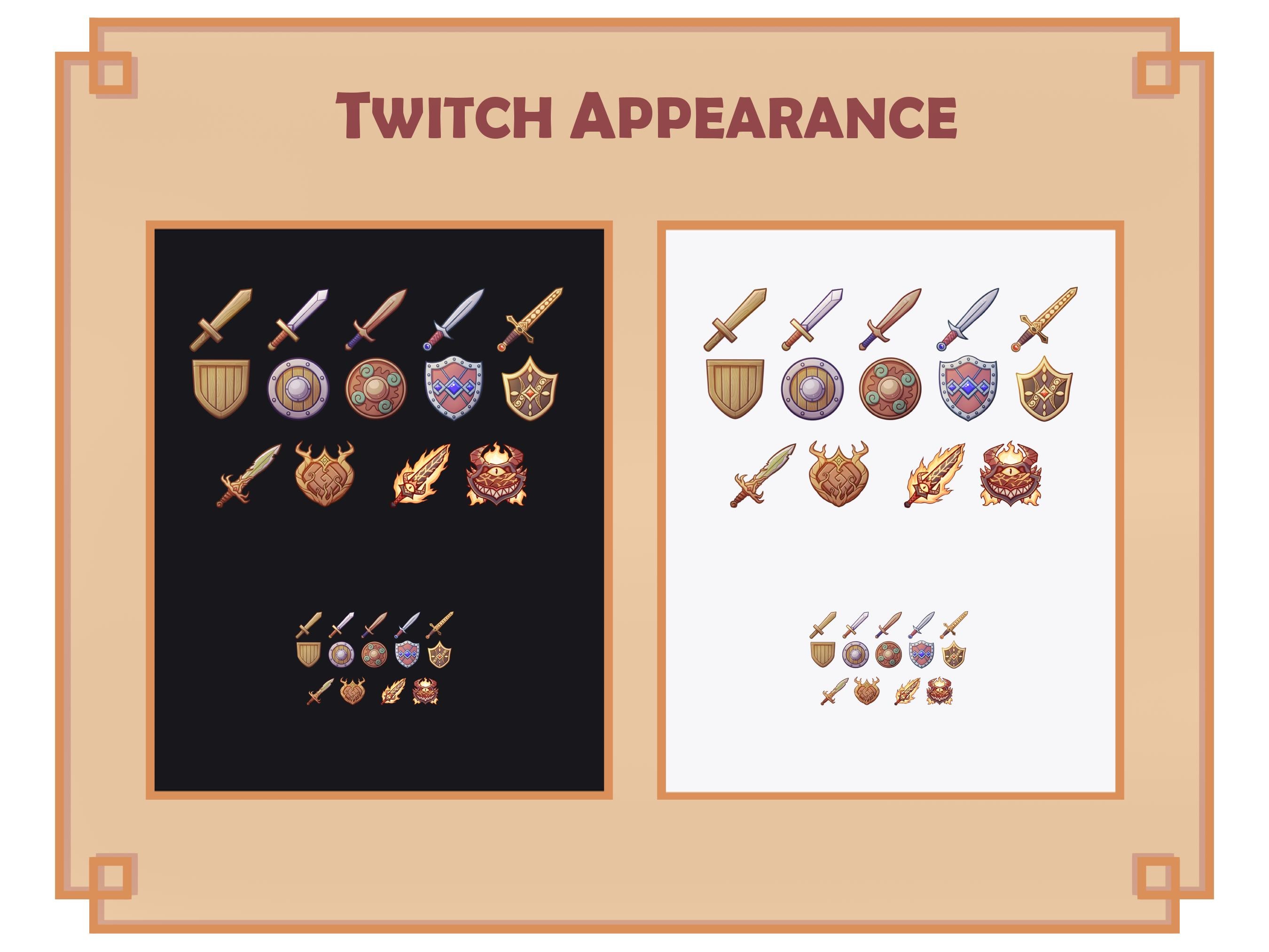 D&D Inspired Swords and Shields Twitch Sub / Bit Badges - Dungeons and ...