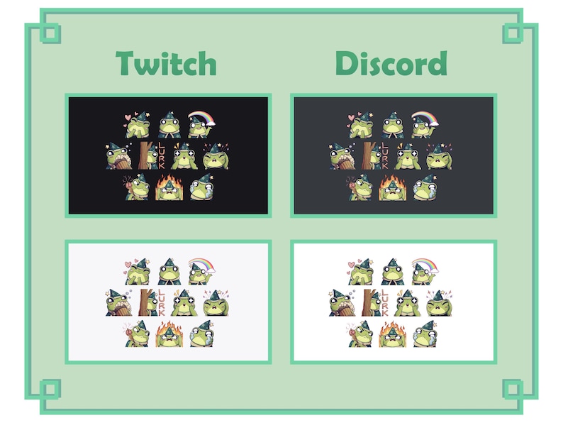 Cute D&D Inspired Frog Wizard Emotes Pack for Twitch / Discord - 10 ...