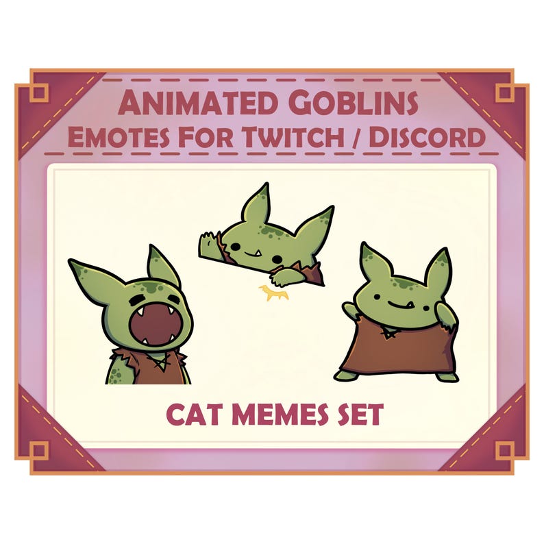 Animated Goblin Cat Meme Emotes for Twitch / Discord - 3 Emote Set ...