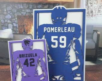 Custom Football Player Sign, Personalized Last Name Player Sign for ...