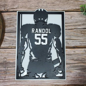 Personalized Football Player Wood Sign - Etsy