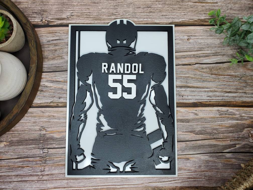 Personalized Football Player Wood Sign - Etsy