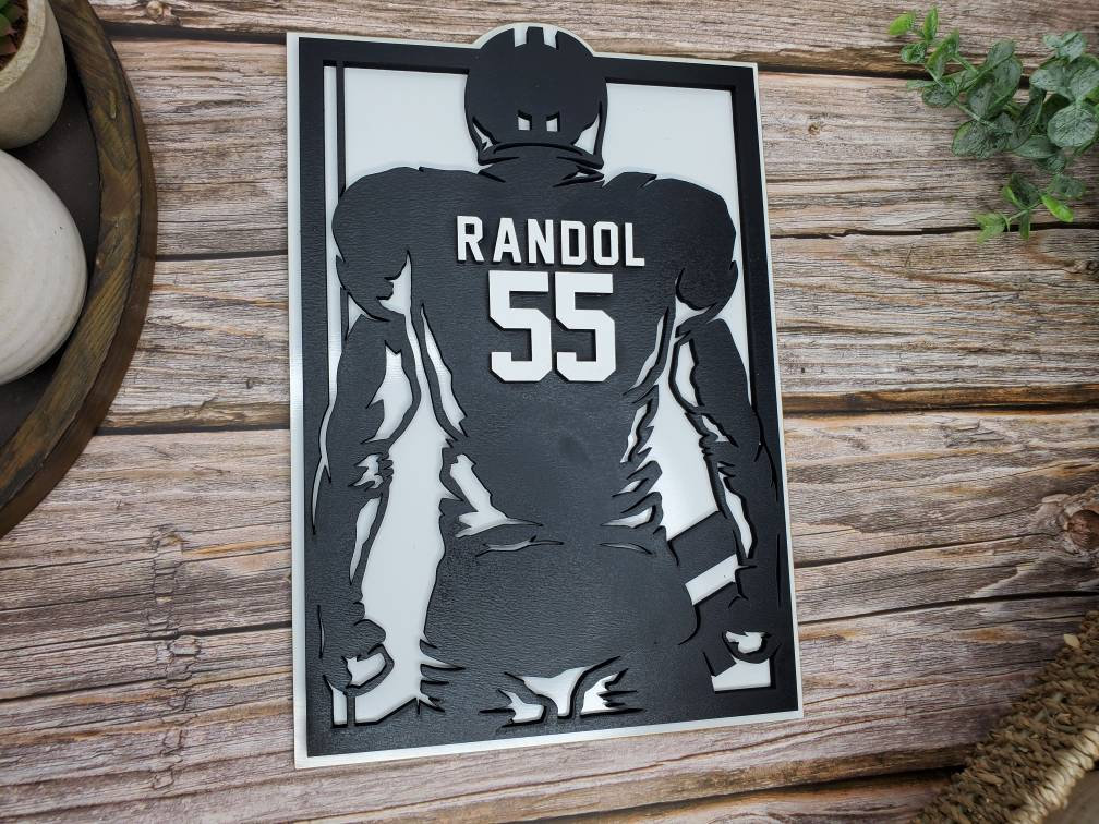 Personalized Football Player Wood Sign - Etsy