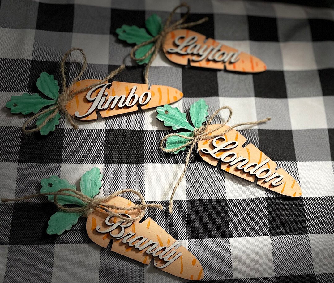 Personalized Carrot Name Tags - Etsy