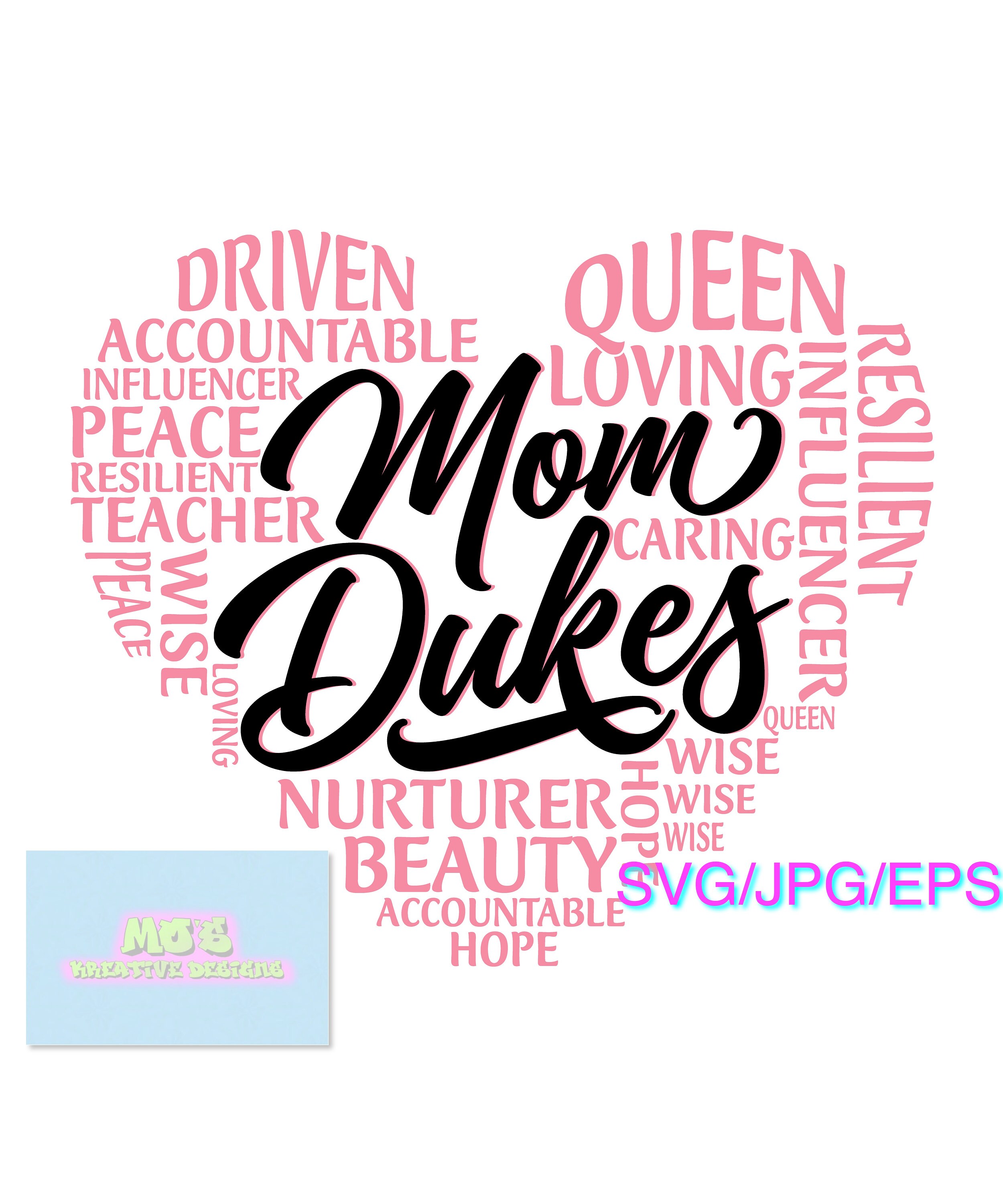 Mom Dukes-Mothers Day Digital Download/SVG/JPG/EPS for digital | Etsy