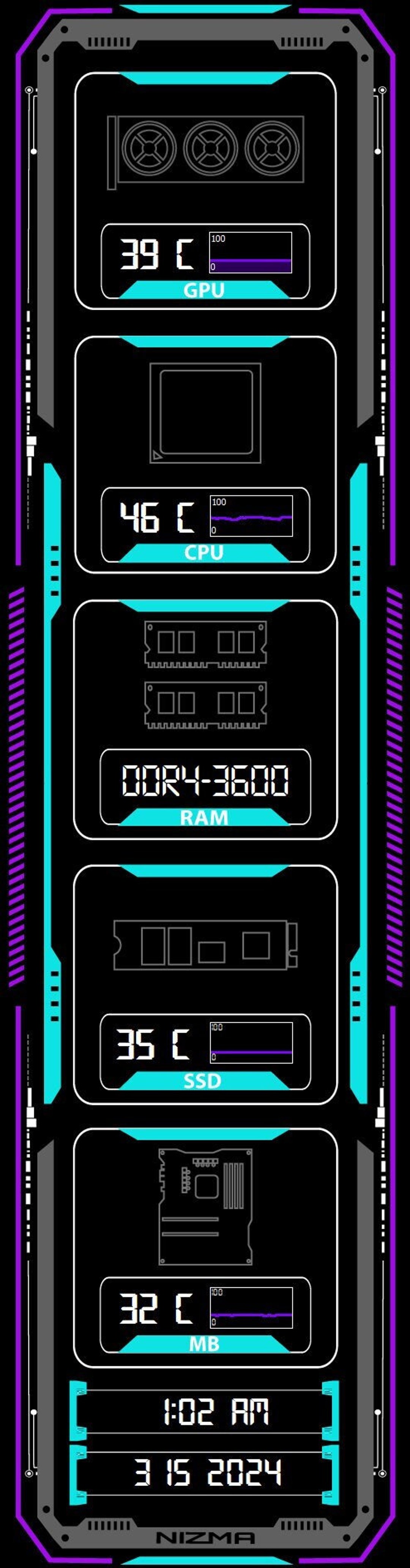 SENSOR PANEL TEMPLATE 515 X 1920 (12.6" Displays) *for Uses With Aida64 ...