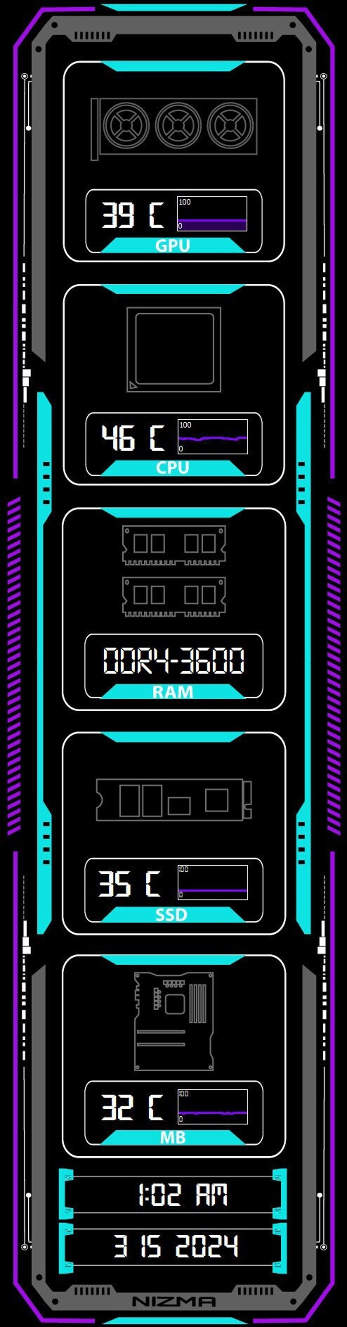 SENSOR PANEL TEMPLATE 515 X 1920 (12.6" Displays) *for Uses With Aida64 ...