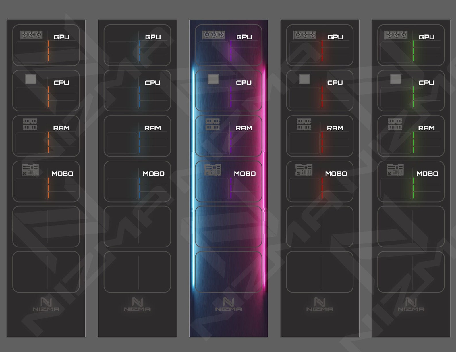 SENSOR PANEL TEMPLATE (x2) + 3 Themes 515 X 1920 (12.6" Displays) *for ...