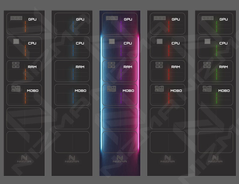 SENSOR PANEL TEMPLATE (x2) + 3 Themes 515 X 1920 (12.6" Displays) *for ...