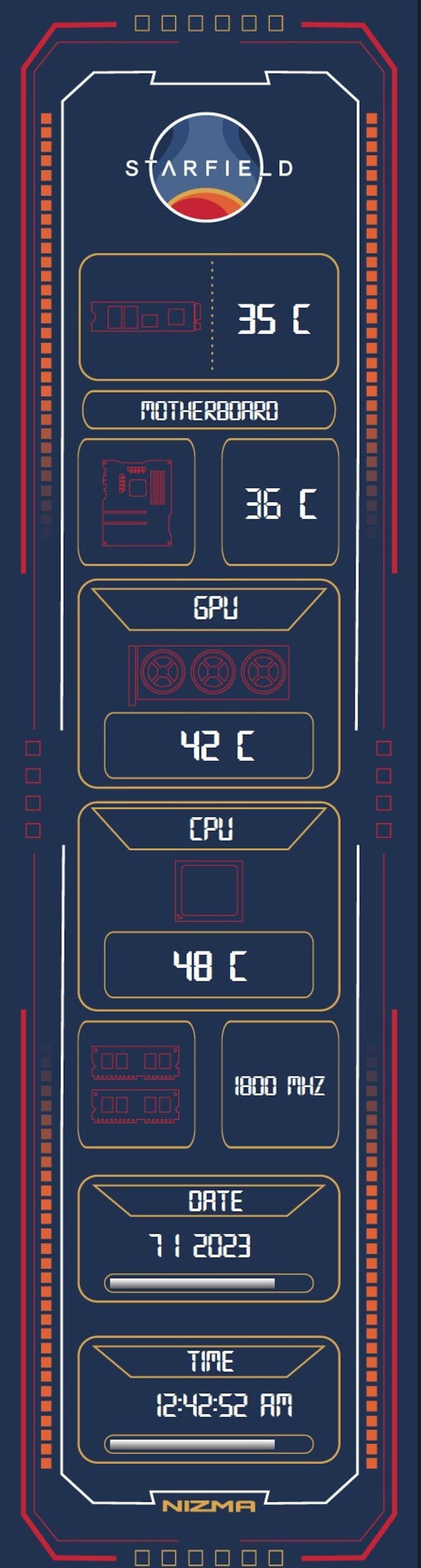 SENSOR PANEL Video Game Themed Star Template 515 X 1920 (12.6" Displays ...