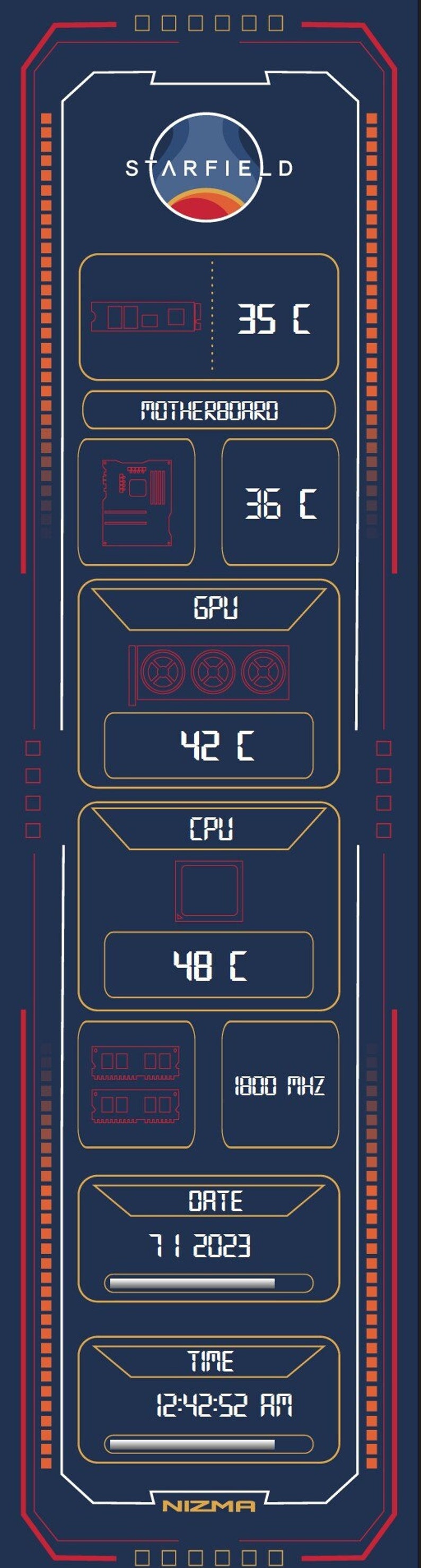 SENSOR PANEL Video Game Themed Star Template 515 X 1920 (12.6" Displays ...