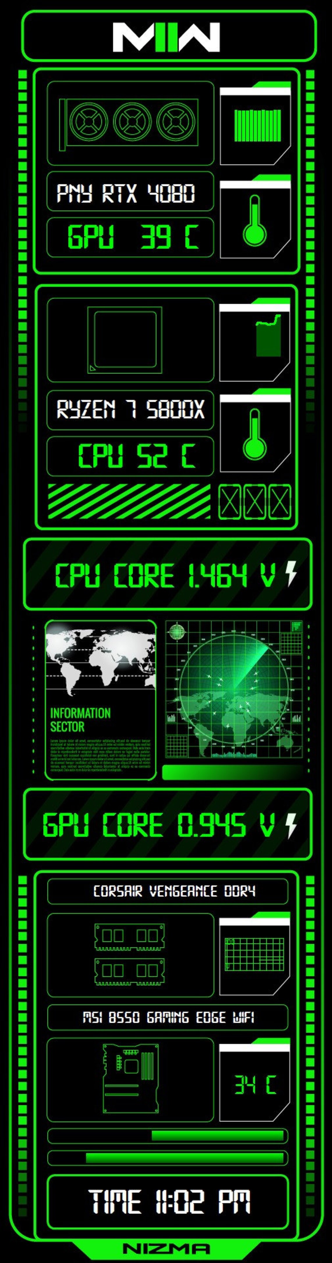 Video Game SENSOR PANEL Templates 2pc + PNG 515 X 1920 (12.6" Displays ...
