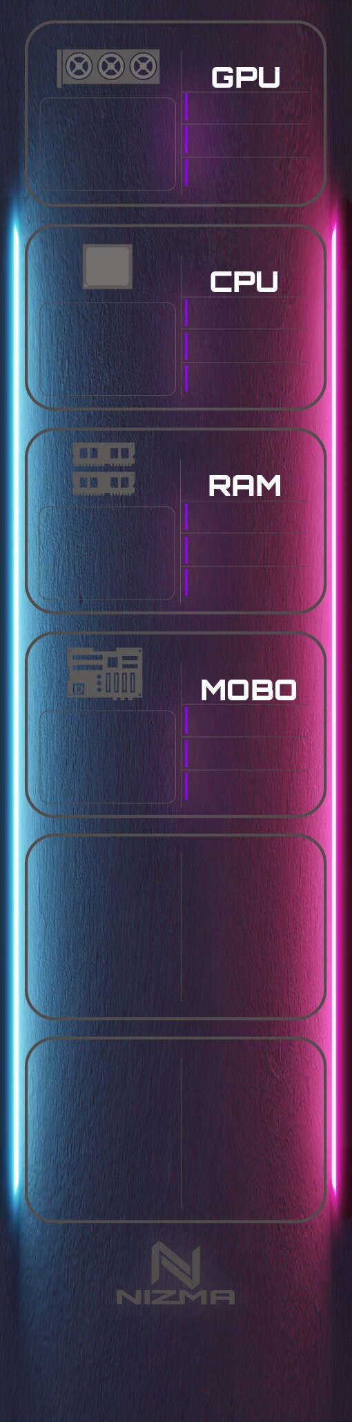 SENSOR PANEL TEMPLATE (x2) + 3 Themes 515 X 1920 (12.6" Displays) *for ...