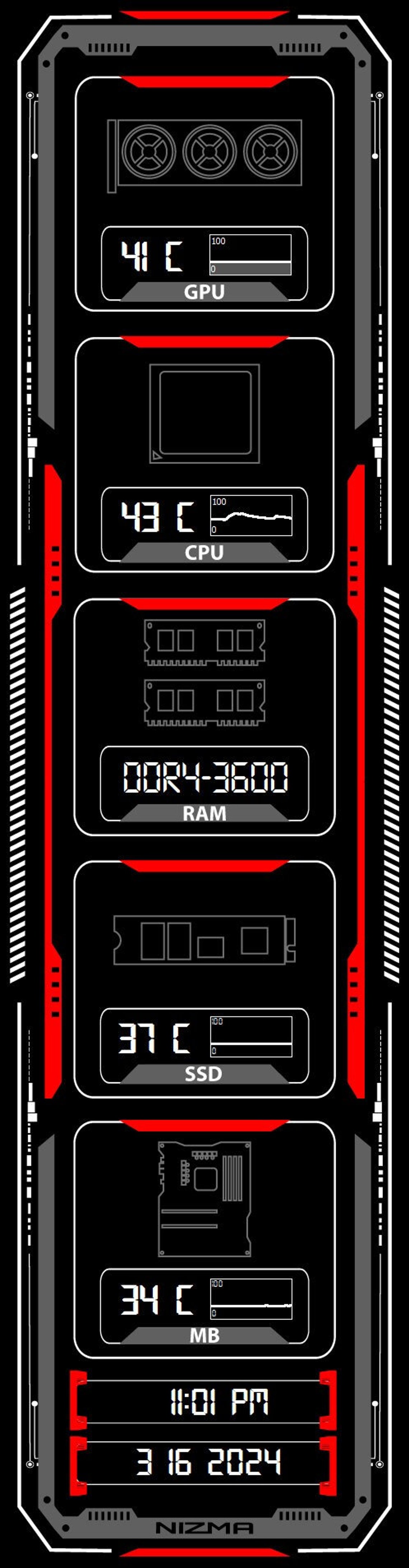 SENSOR PANEL TEMPLATE 515 X 1920 (12.6" Displays) *for Uses With Aida64 ...