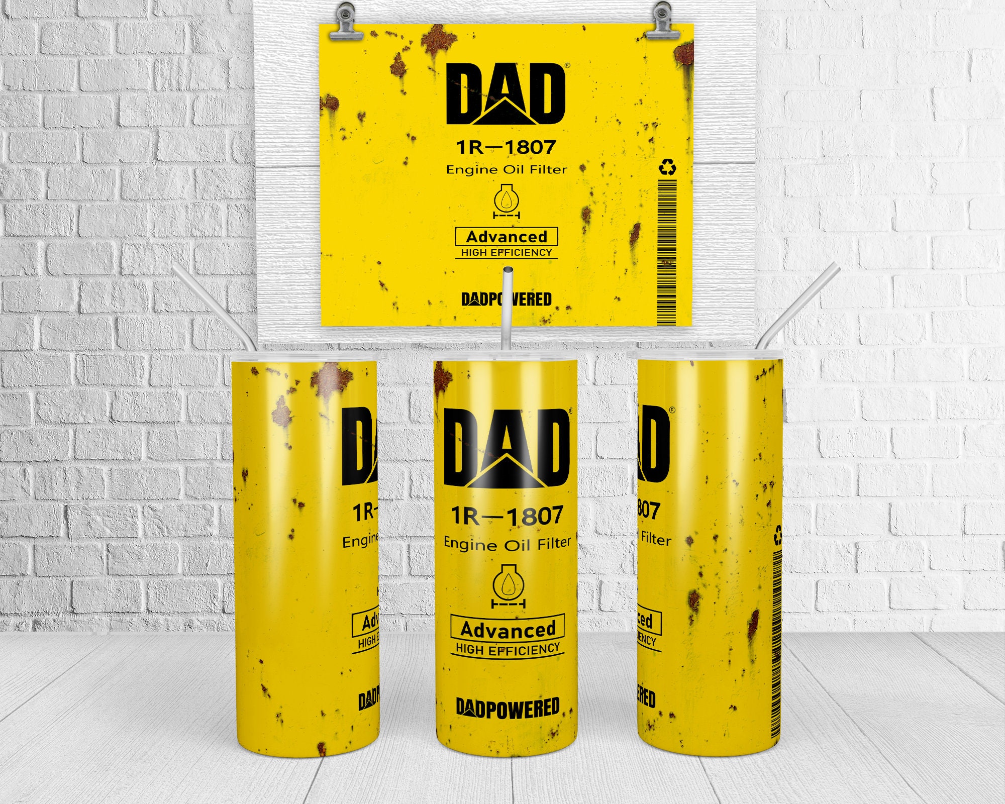 DAD Rusty Oil Filter Tumbler Design 2 PNG Files Rust & No Rust | 20oz ...