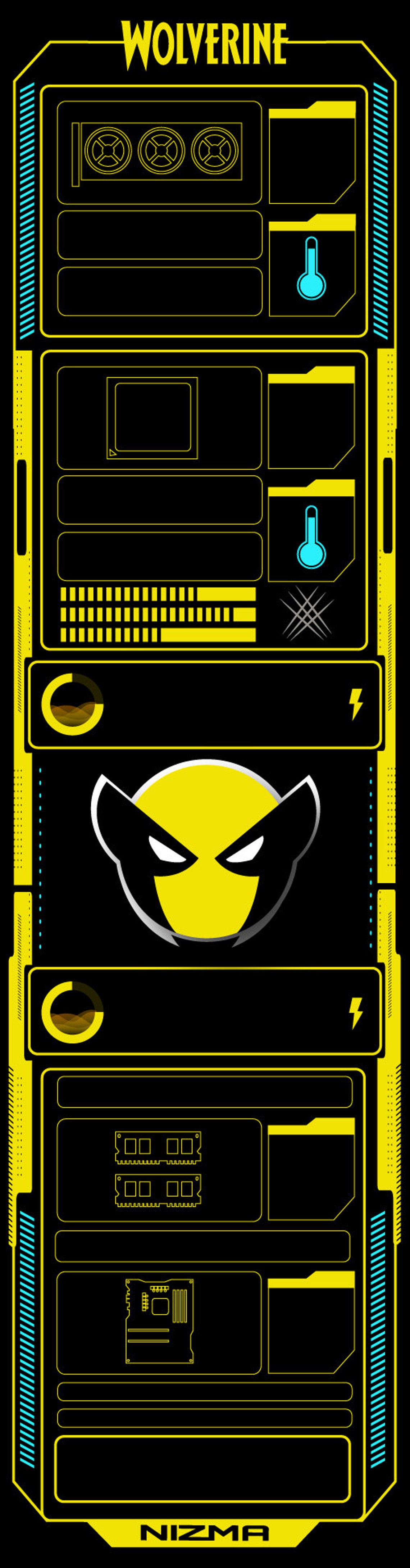 Superhero Themed SENSOR PANEL TEMPLATE 515 X 1920 12.6 Displays for ...