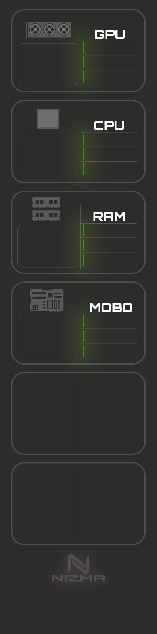 SENSOR PANEL TEMPLATE (x2) + 3 Themes 515 X 1920 (12.6" Displays) *for ...