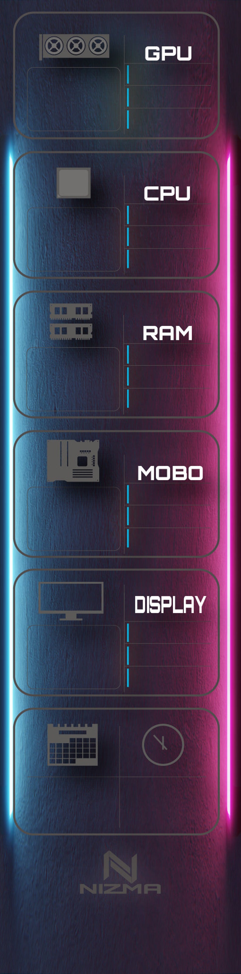 SENSOR PANEL TEMPLATE 515 X 1920 (12.6" Displays) *for Uses With Aida64 ...