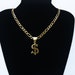 Solid 9ct Solid Silver Dollar Sign Cash Money Symbol Pendant Necklace ...