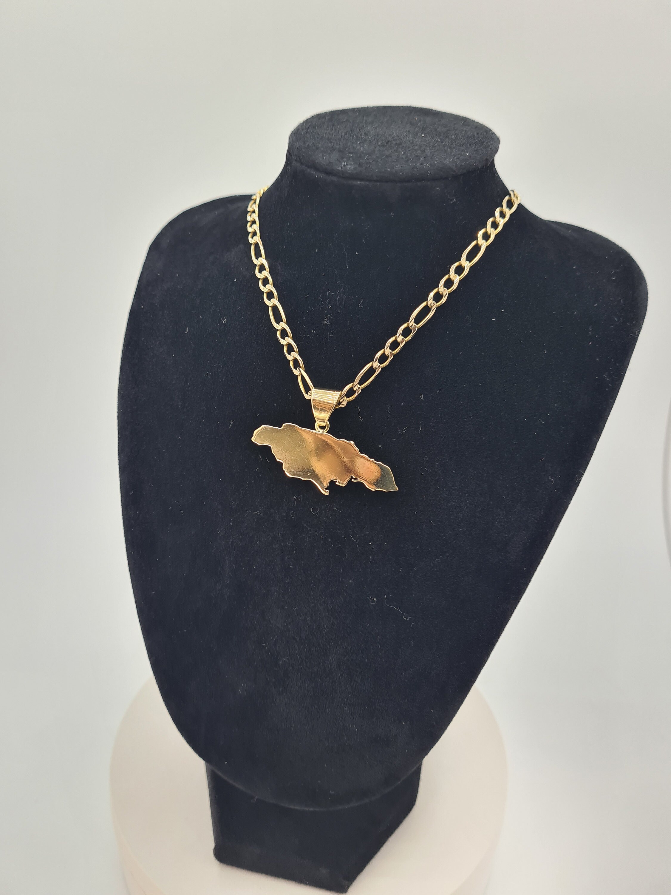 9ct Gold Jamaican Flag Pendant Chain Necklace for Men - Etsy