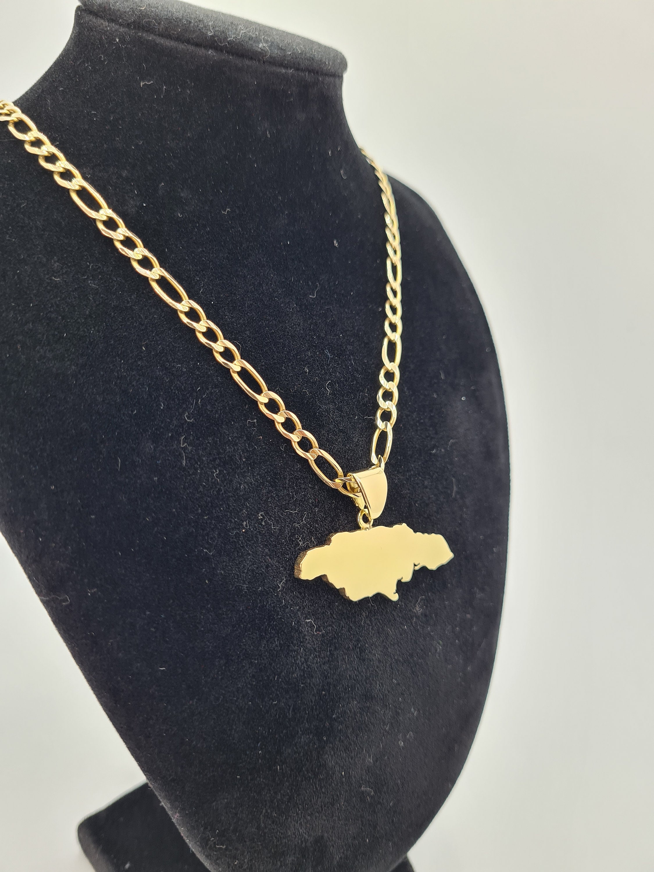 9ct Gold Jamaican Flag Pendant Chain Necklace for Men - Etsy