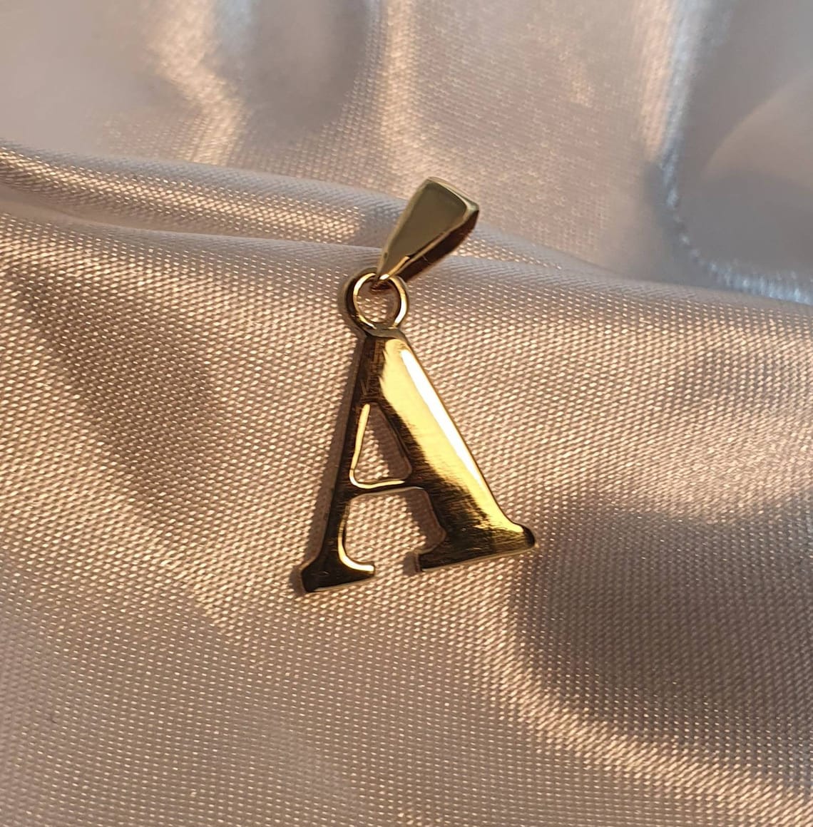 9ct Gold Initial A Letter Solid Gold Silver Pendant Necklace Women ...