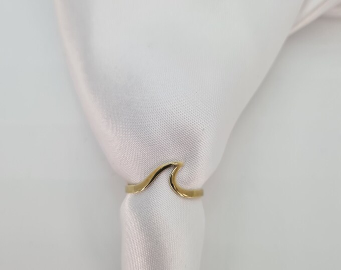 Solid 9ct Gold Solid Silver Wave Toe Ring Adjustable Wavy Silver ...