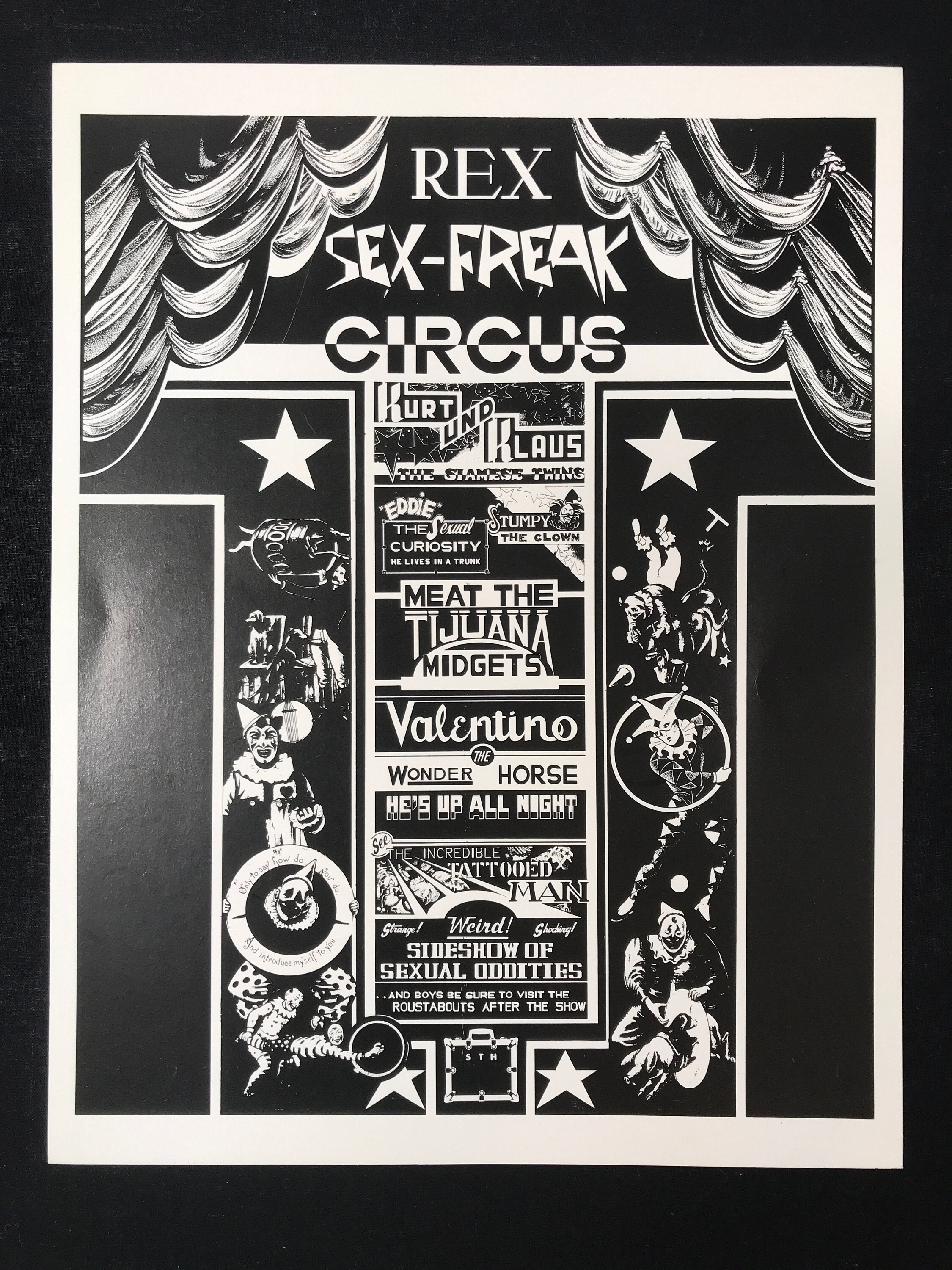 Rare 1990's REX Pointillism Art Print 8.5x11 #1382 REX Sex Freak Circus ...