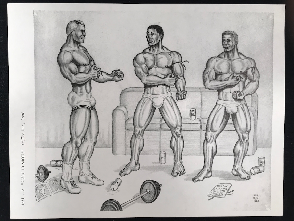 Original the Hun Print Bill Schmeling ready to Shoot TK1-2 Series 1988 Body Builders - Etsy