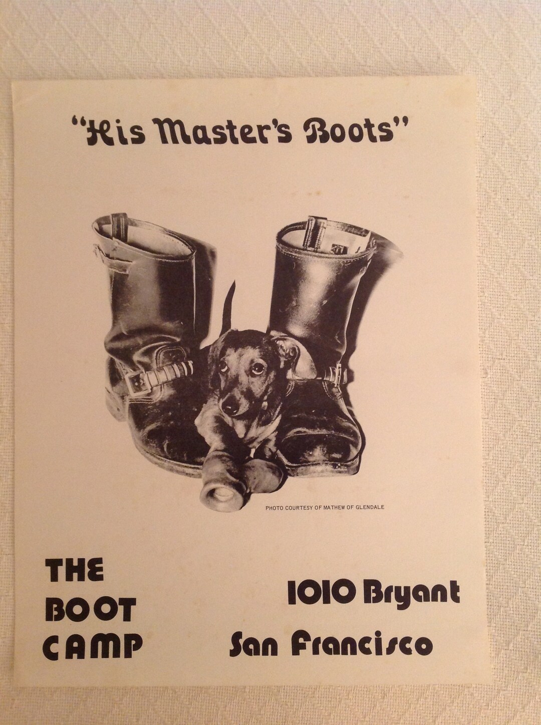 Rare, the Boot Camp his Masters Boots Gay Leather Bar Poster San ...