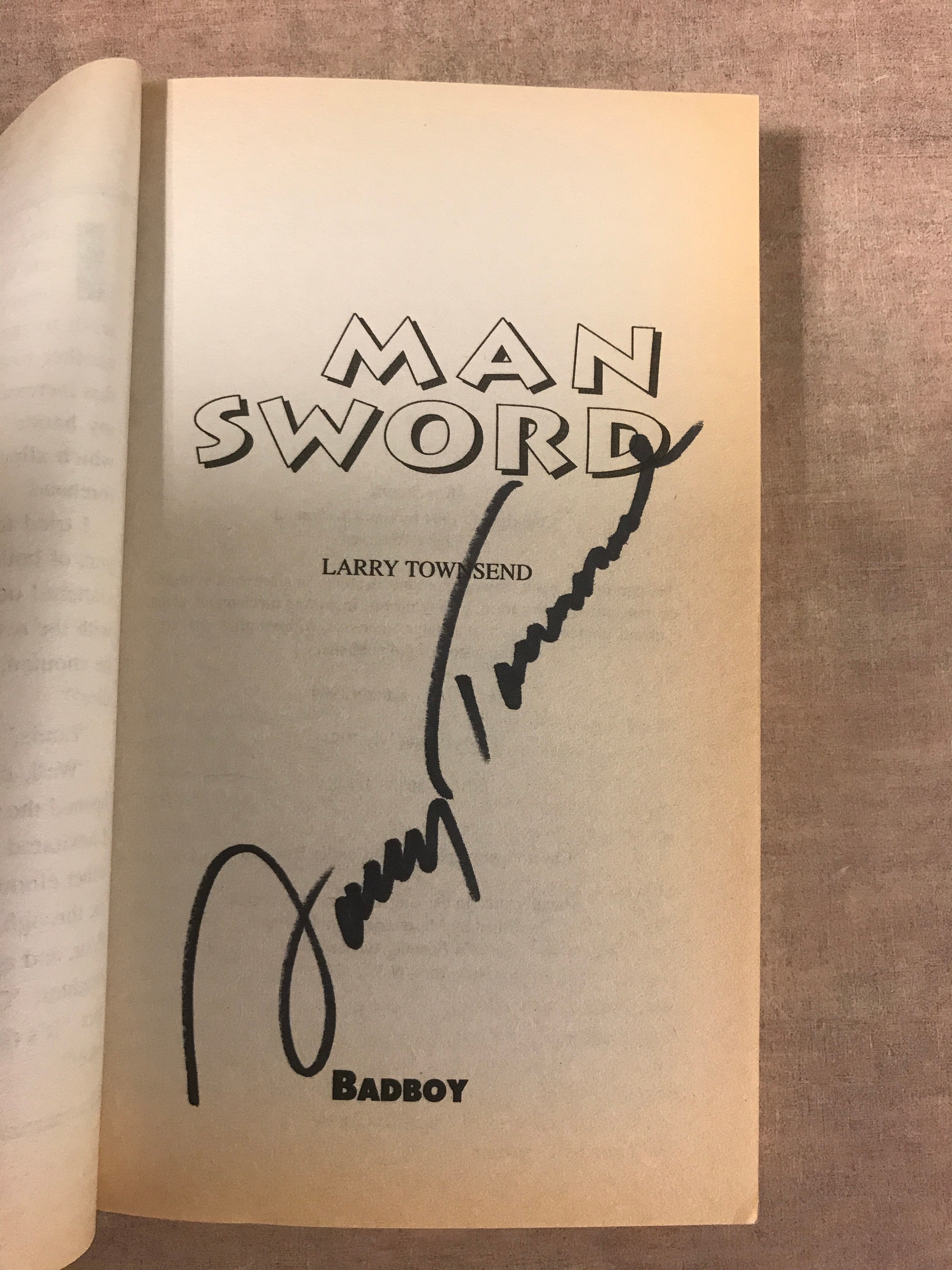 MAN SWORD, Signed Larry Townsend 1994 Badboy 1st Ed, 1st Printing - Etsy