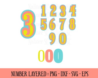 Layered Number Svg - Etsy