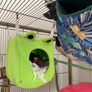Rat Hammock Frog Cube With Metal Hooks Included Soft Fleece Homemade ...