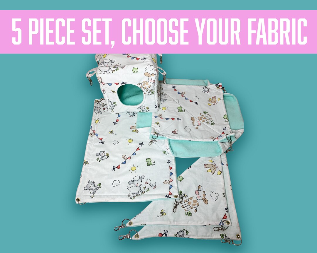 5 Piece Rat Hammock Set With Metal Hooks Included - Soft Fleece ...