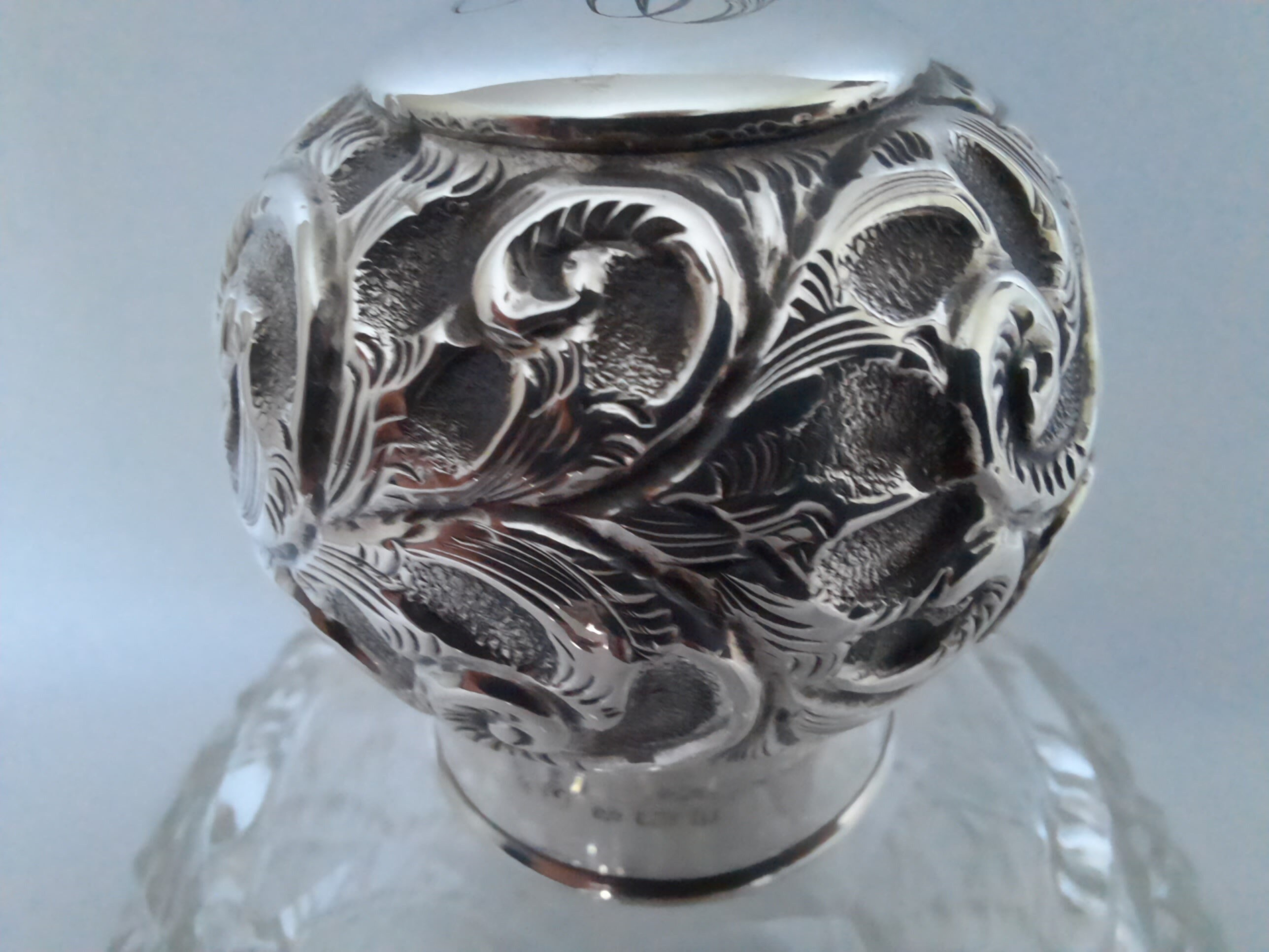 EDWARD VII SILVER Topped Perfume Bottle