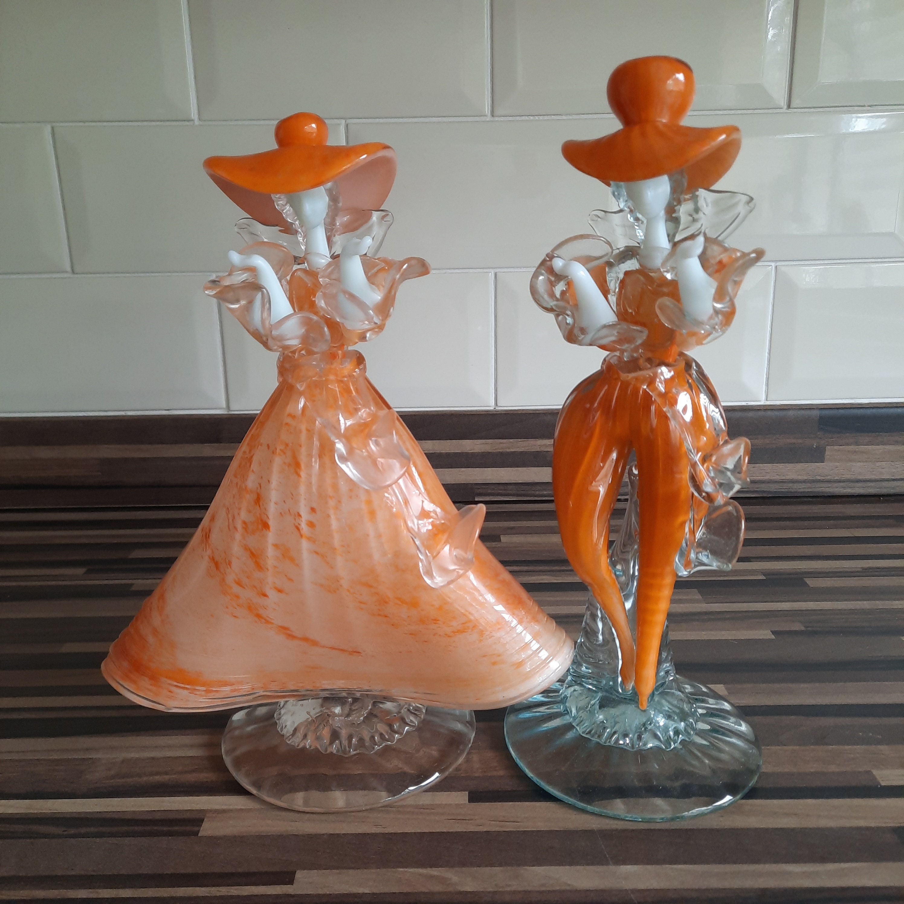 Vintage Murano Glass Figurines Pair Of Italian Murano Glass Courtesan