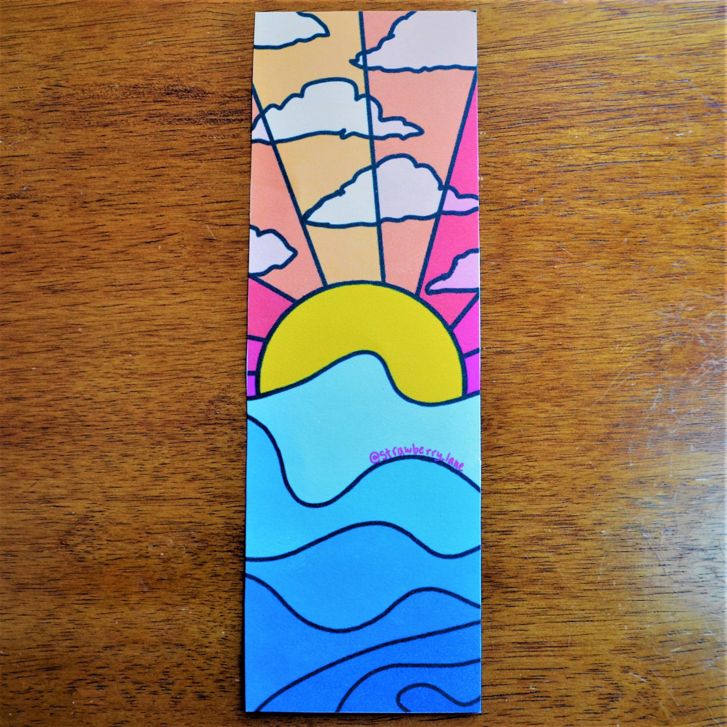 Sunset Waves Bookmark - Etsy