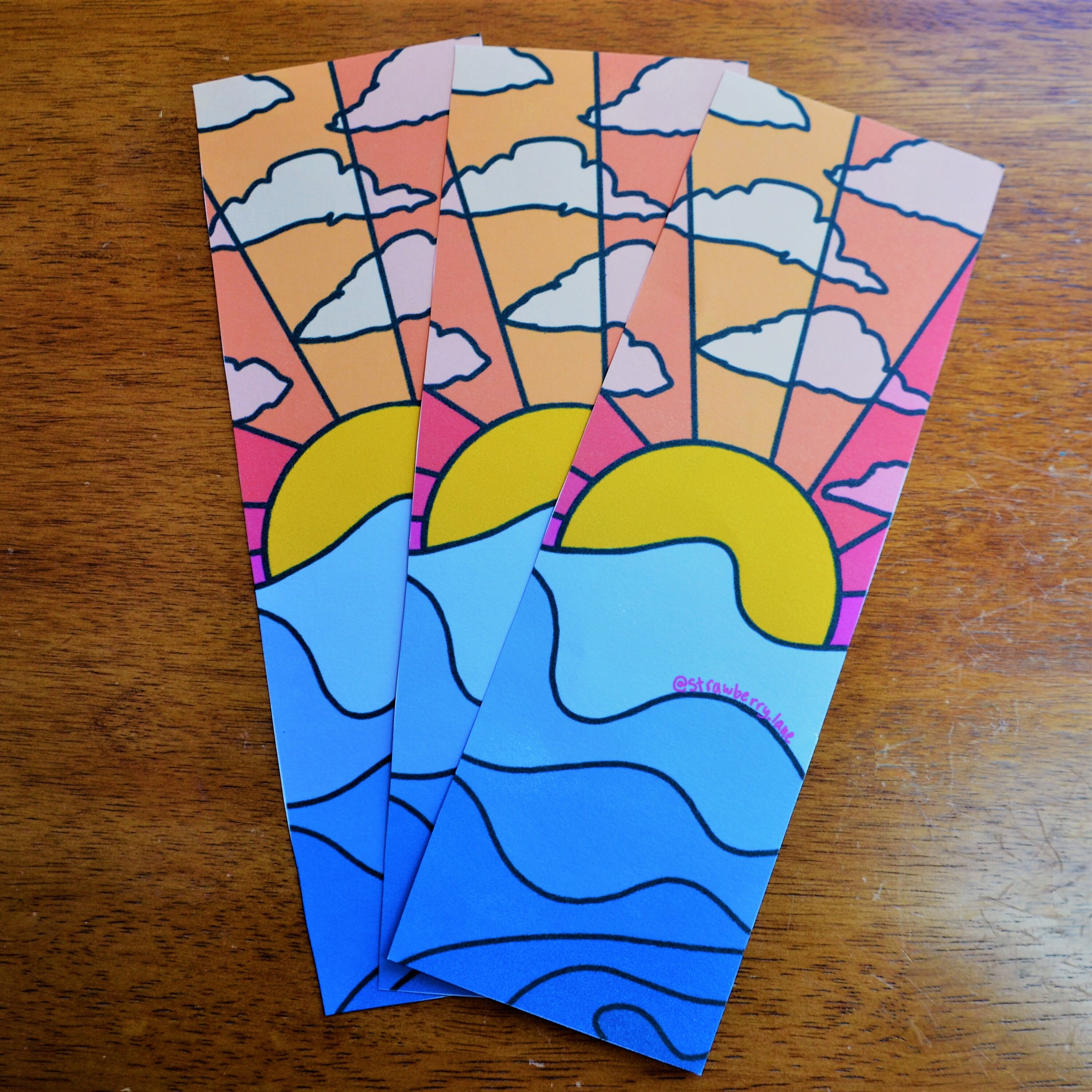 Sunset Waves Bookmark - Etsy