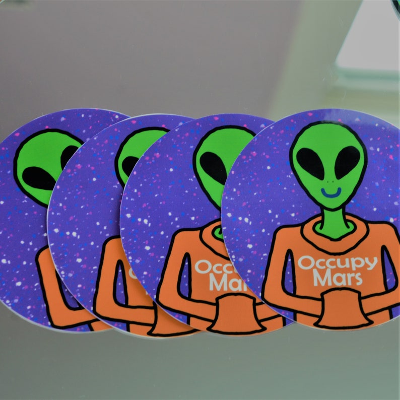 Occupy Mars Alien Sticker - Etsy