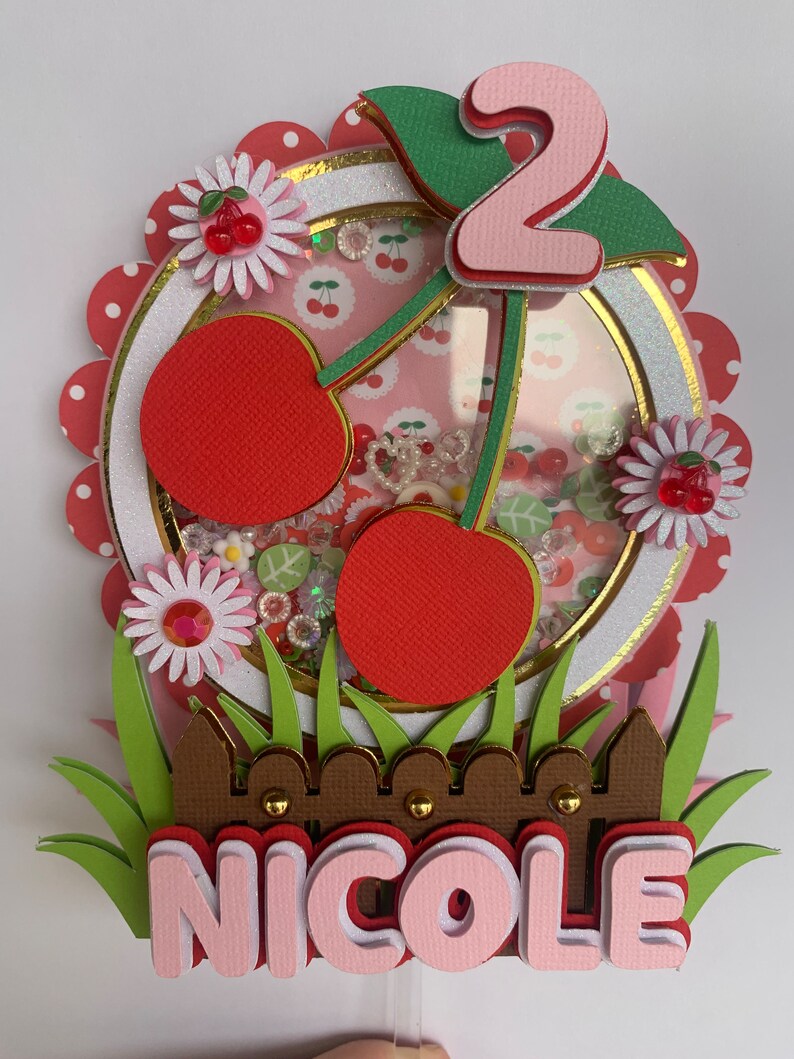 Cherry Cake Topper: Personalized Sweet Two Party Decor - Etsy