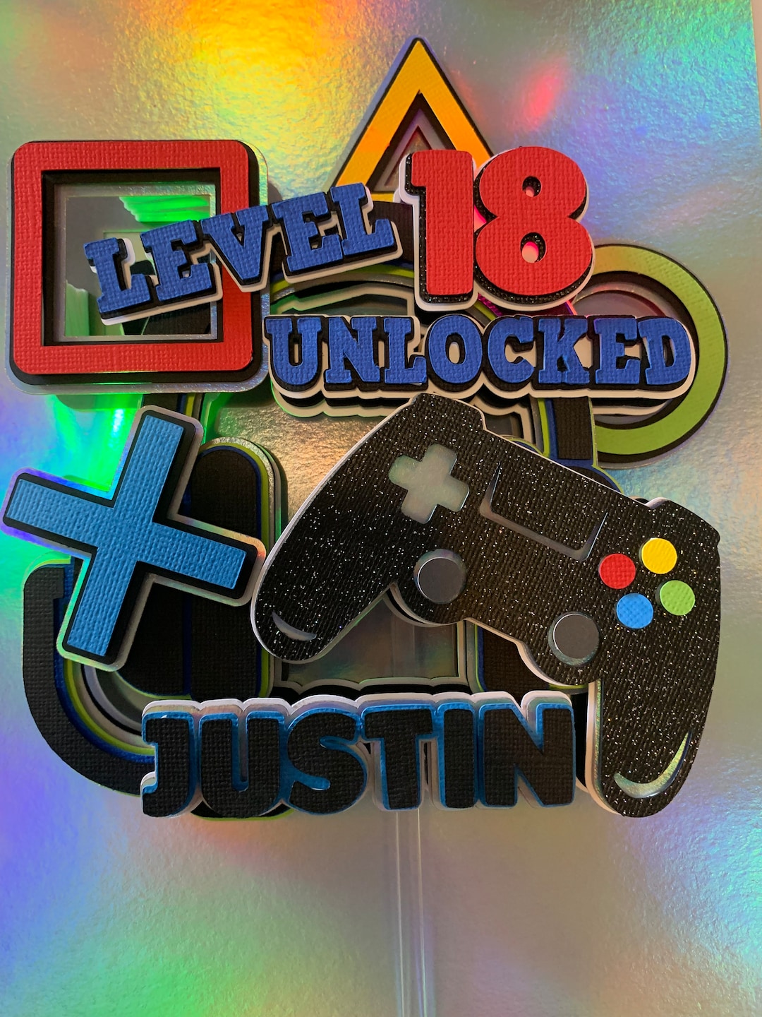 Gamer Cake Topper, Level up Party,video Game Birthday - Etsy