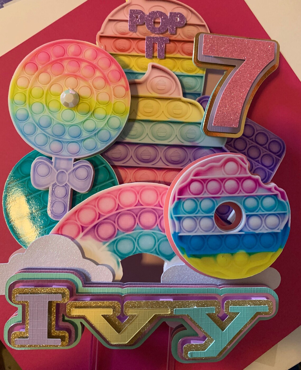 Pop It Cake Topper With Led Lights - Etsy