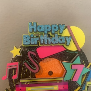 80s Music Theme Cake Topper,music Cake Topper,boombox Cake Topper - Etsy